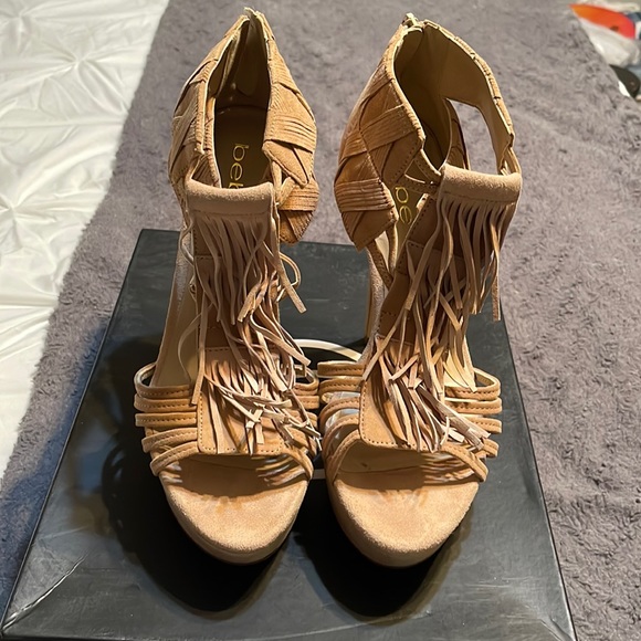 bebe | Shoes | Bebe Fringe Heels | Poshmark